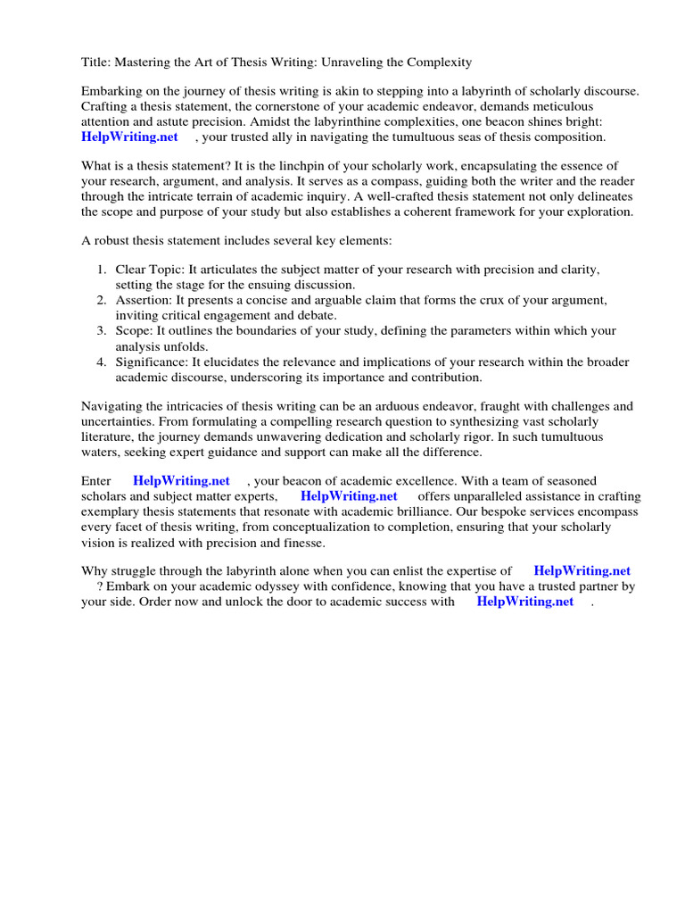 What is a Thesis Statement and What Does It Include | PDF | Essays | Thesis