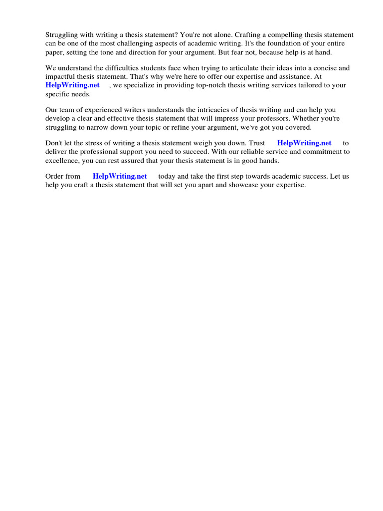 Although Thesis Statement Examples | PDF | Essays | Thesis