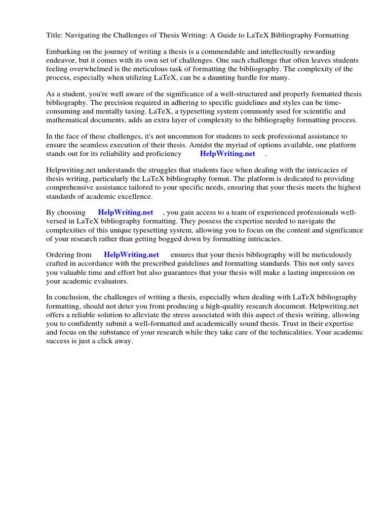 Thesis Bibliography Format Latex | PDF | Citation | Bibliography