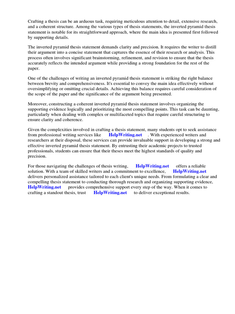 Inverted Pyramid Thesis Statement | PDF | Essays | Newspapers