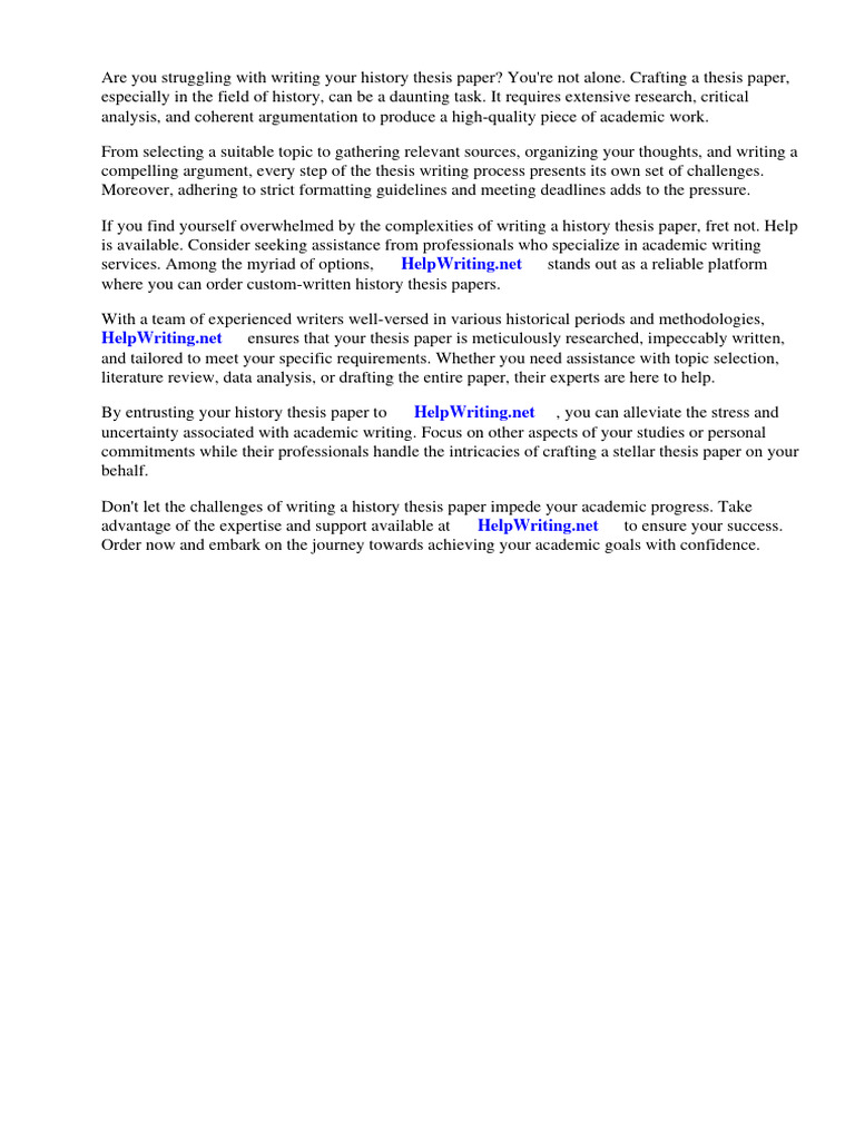 History Thesis Paper | PDF