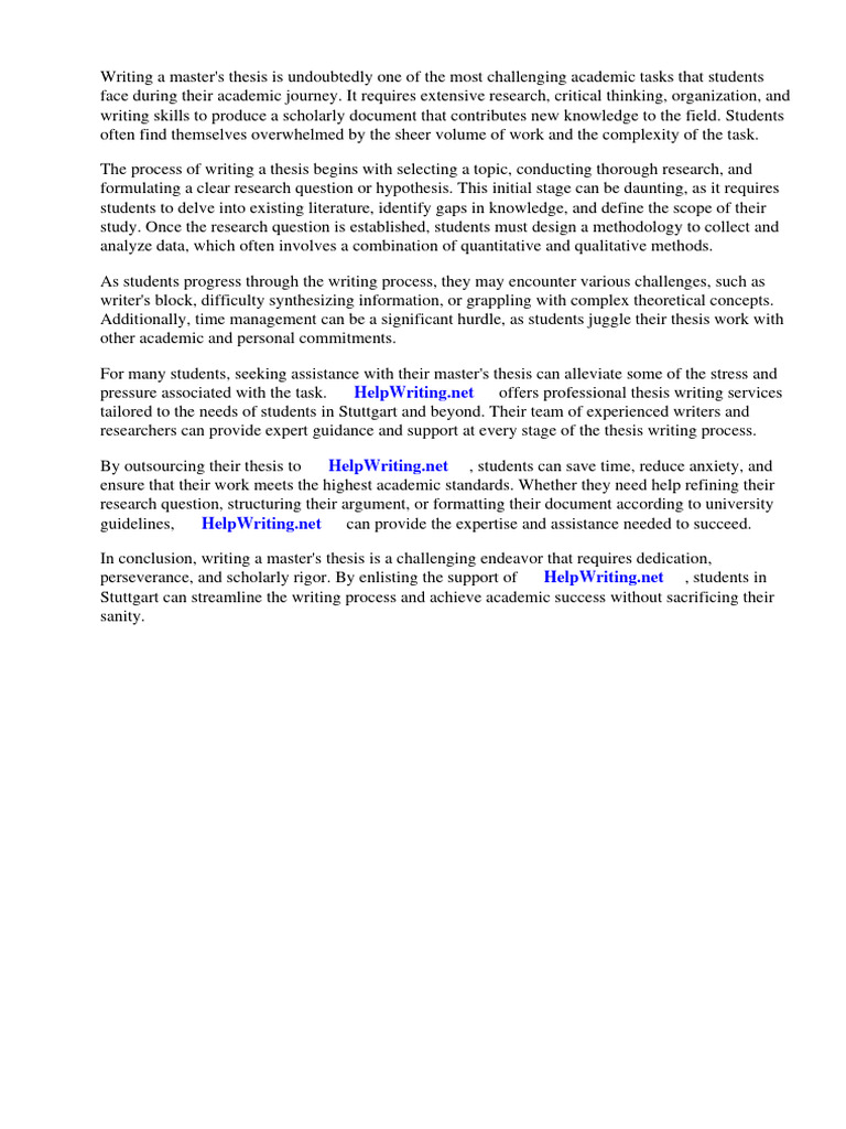 Master Thesis Stuttgart | PDF