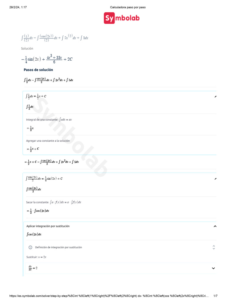 Calculadora Paso Por Paso 1d Opcion Mejorada | PDF | Integral | Objetos matemáticos