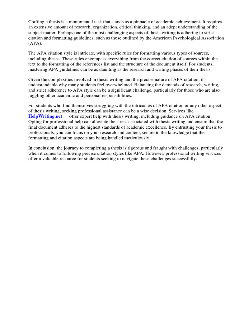Apa Citation Thesis Download Free Pdf Apa Style Citation