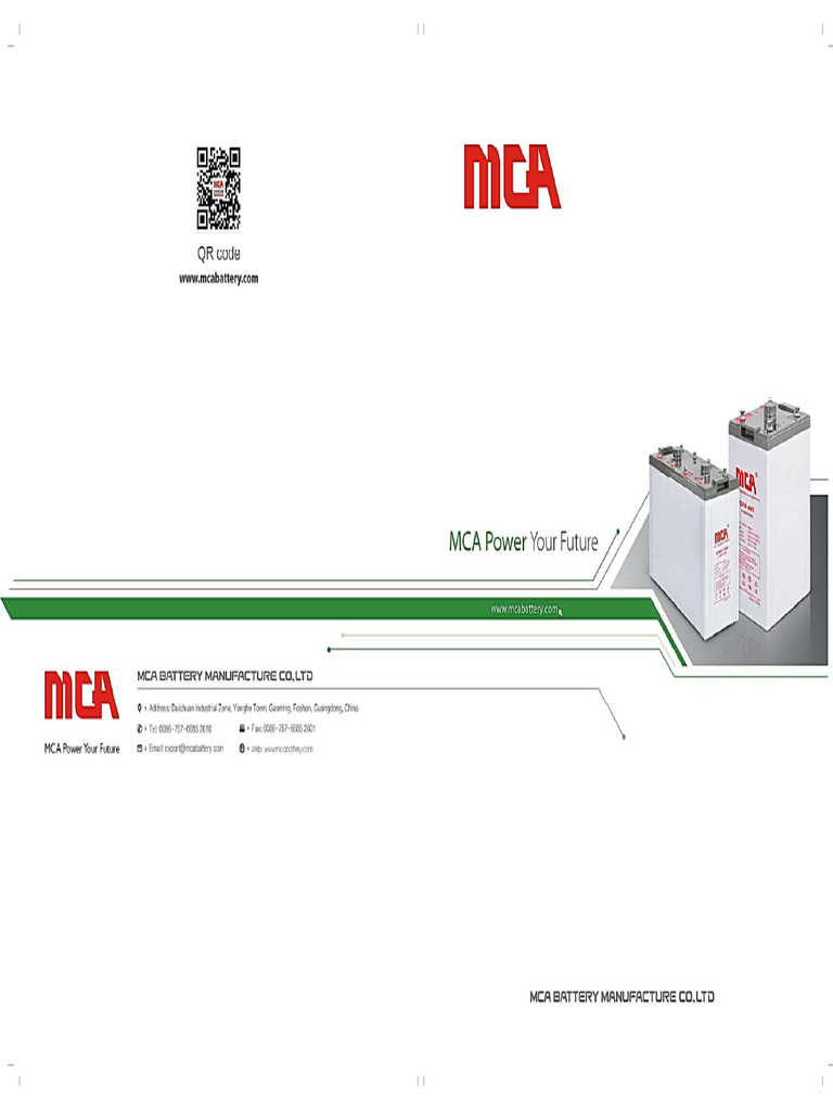 MCA Battery Catalogue | PDF