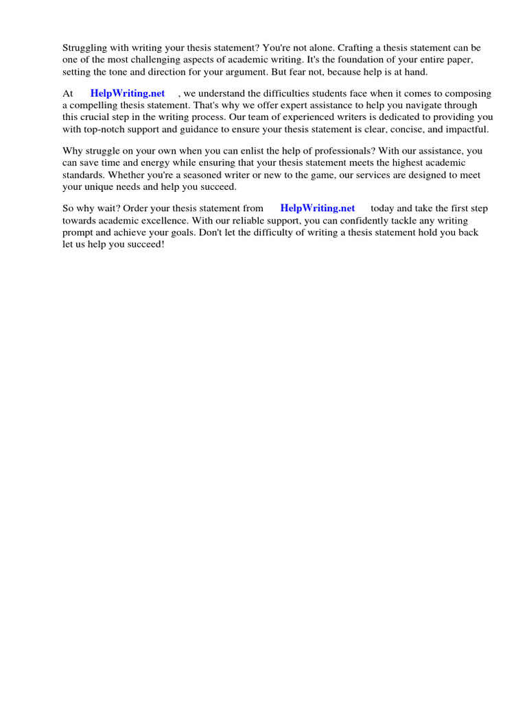 Writing Prompts Thesis Statement | PDF