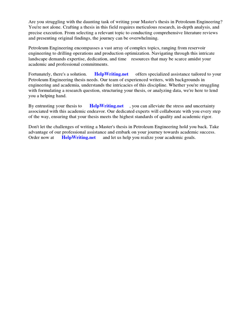 Master Thesis Petroleum Engineering | PDF