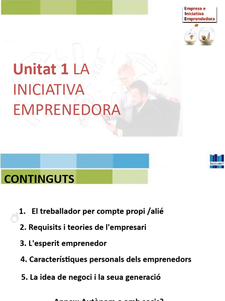 Eie 1 La Iniciativa Emprenedora | PDF