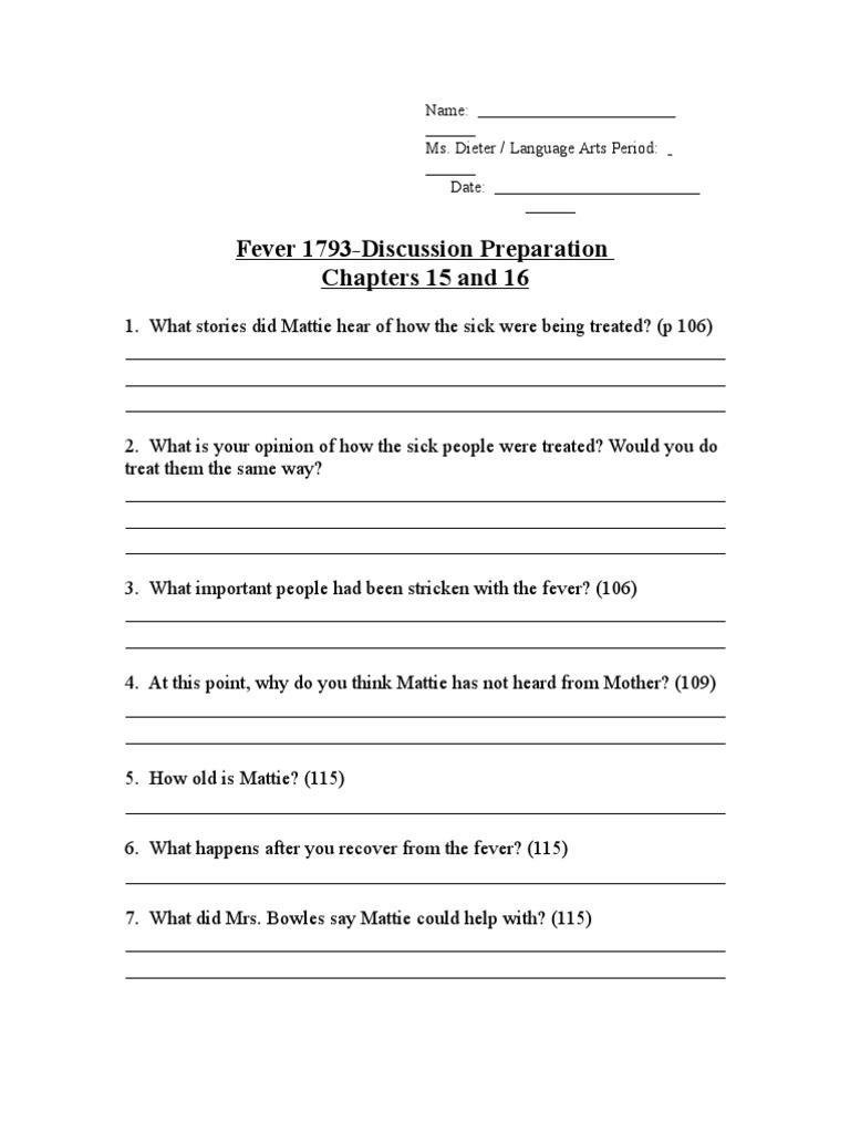 Fever 1793 CH 15 and 16 | PDF