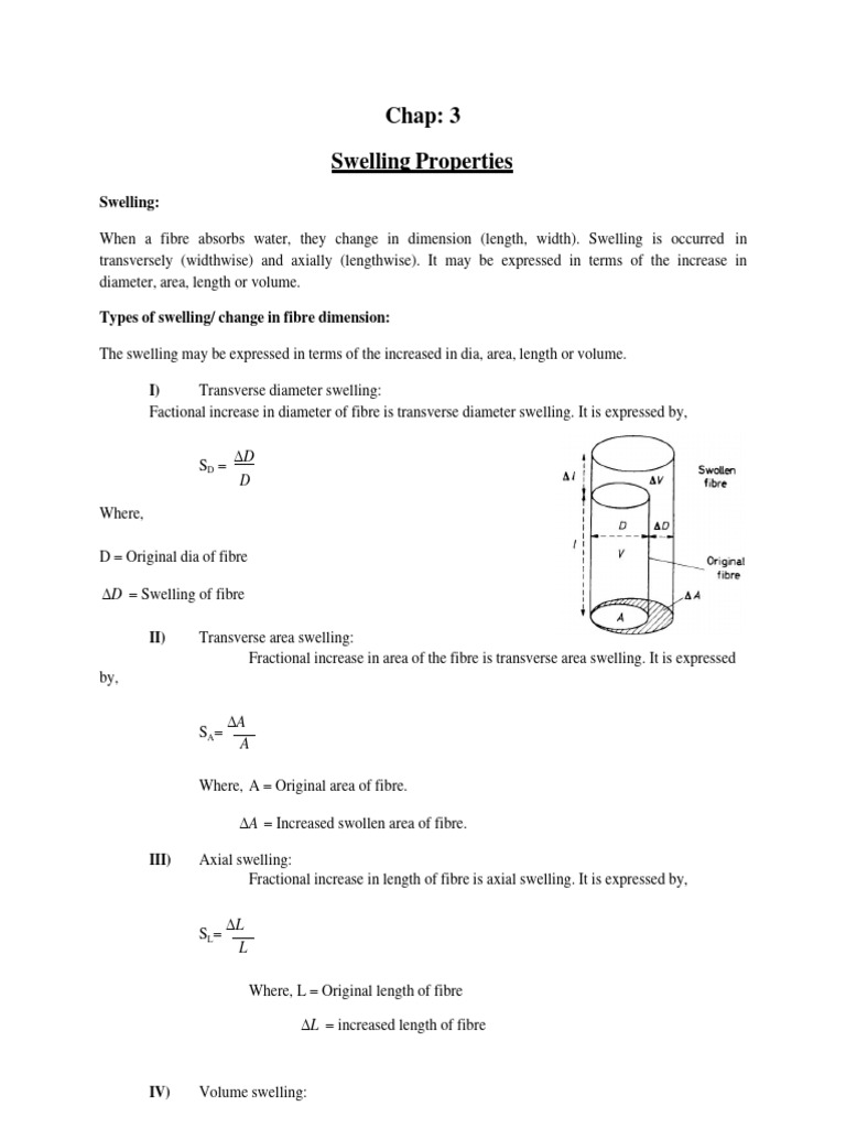 Swelling Properties | PDF