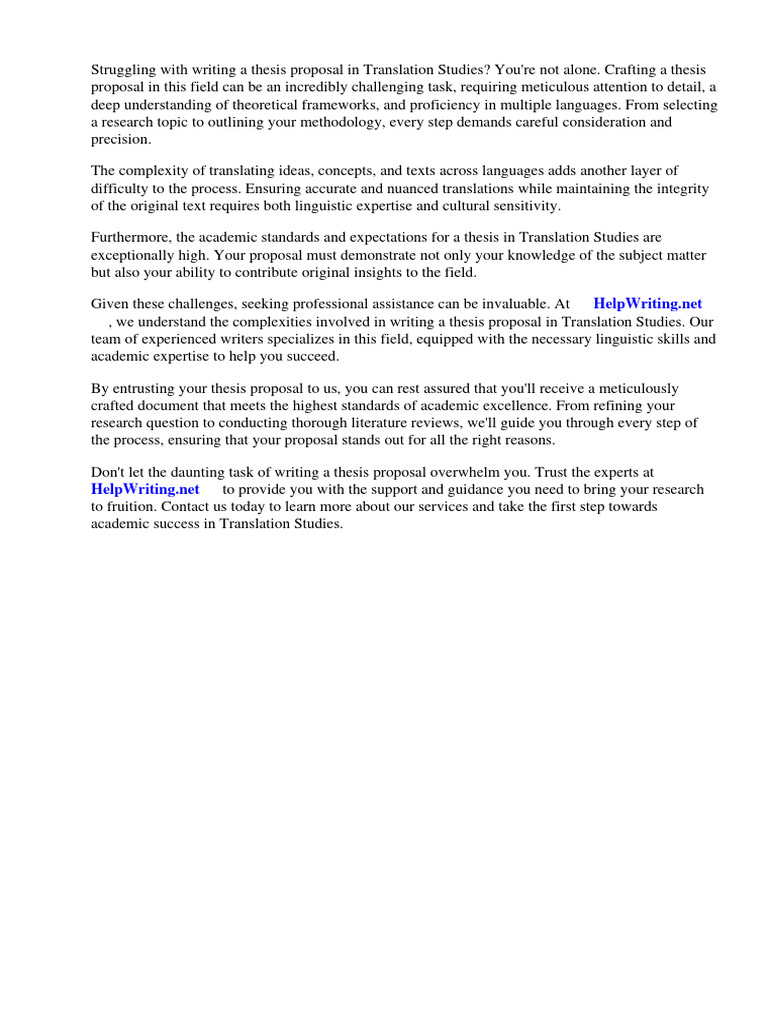 Thesis Proposal Translation Studies | PDF | Translations | Thesis