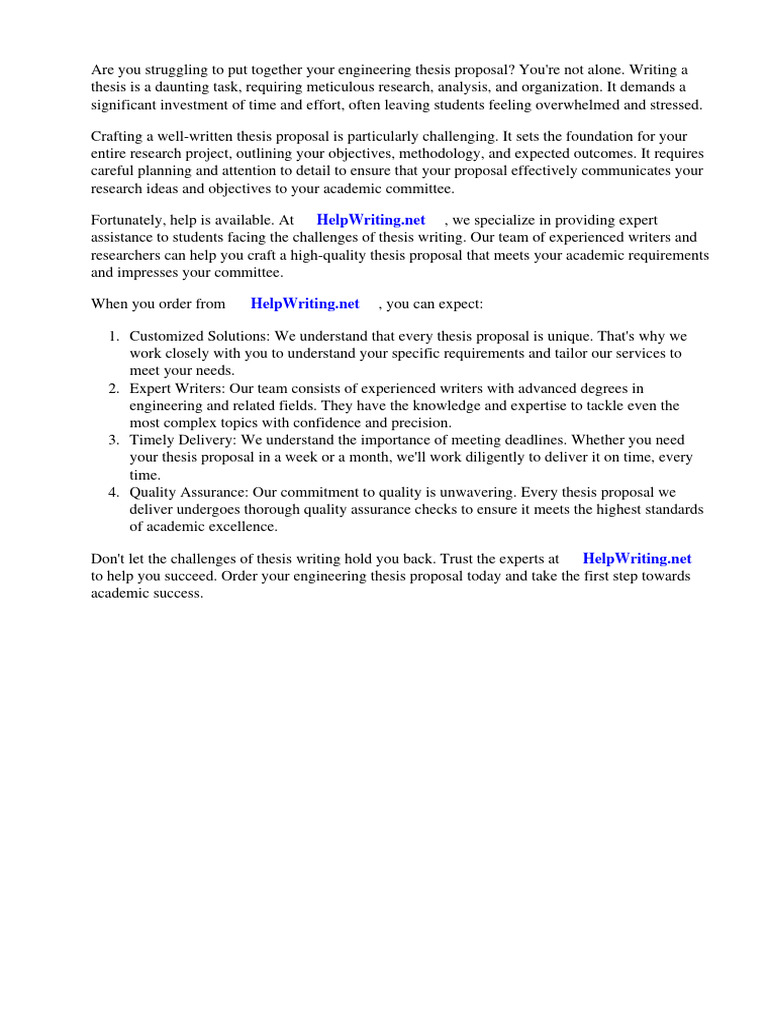 Engineering Thesis Proposal Template | PDF | Engineering | Thesis