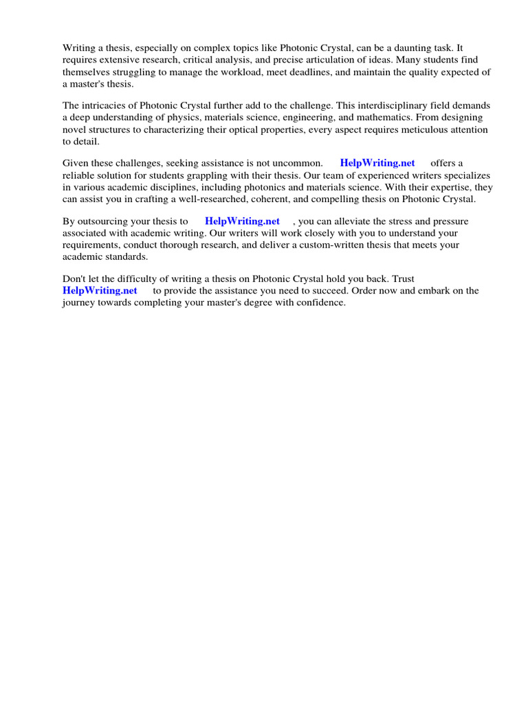 Photonic Crystal Master Thesis | PDF