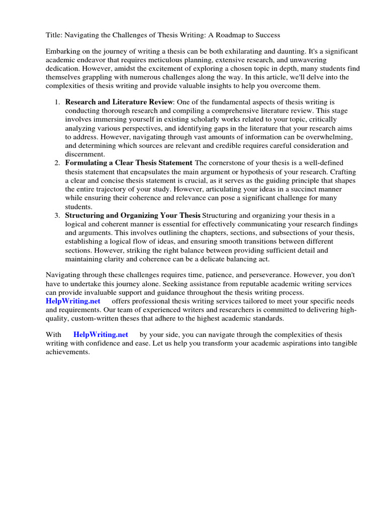 Thesis and 3 Main Points | PDF | Essays | Thesis