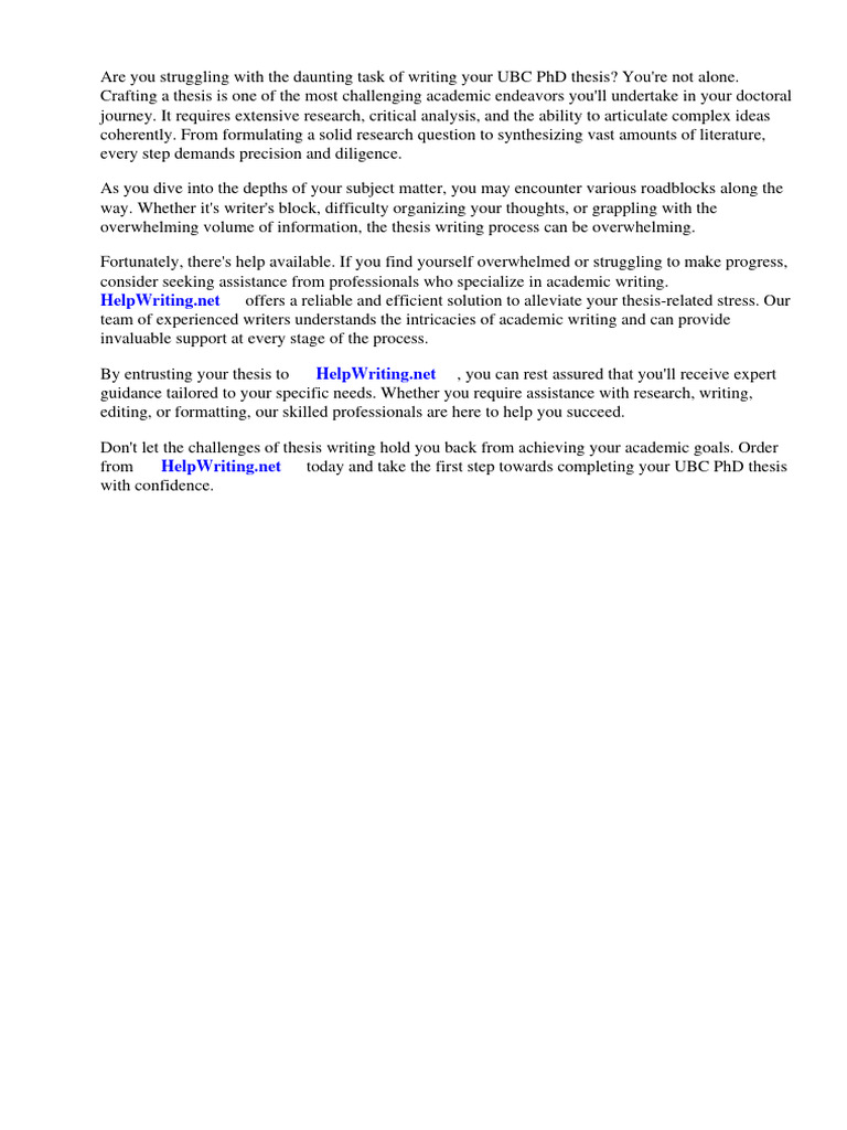 Ubc PHD Thesis Defense | PDF