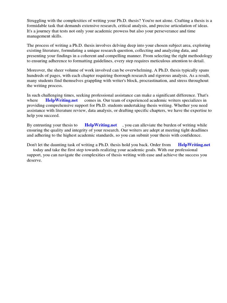 PHD Thesis Number of Pages | PDF