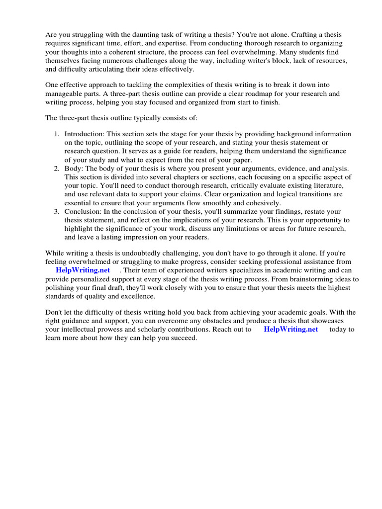 3 Part Thesis Outline | PDF