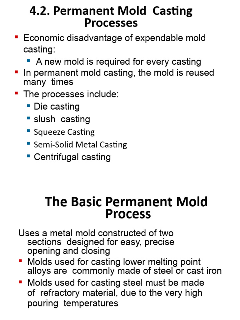 4.2 Permanent Mold Casting | PDF | Technology & Engineering