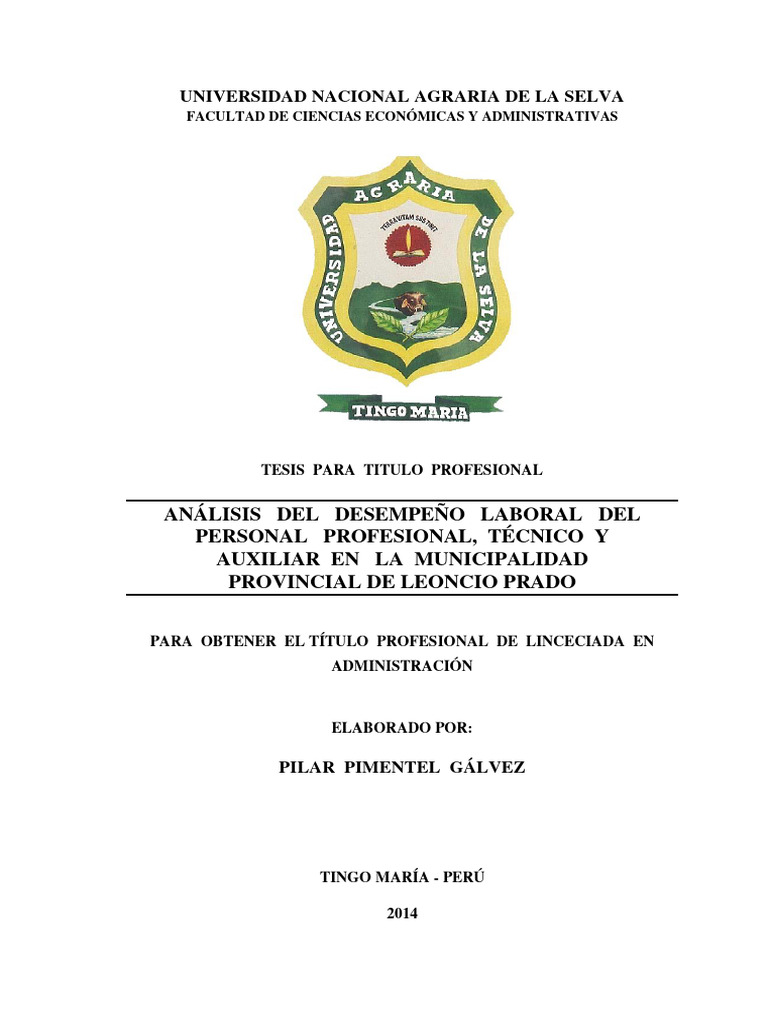 Desempeño Laboral en Municipalidad de Leoncio Prado | PDF | Evaluación ...