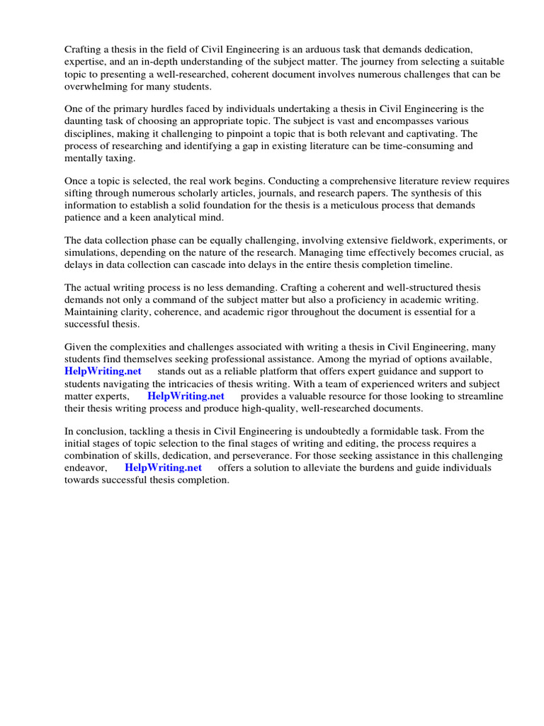 Civil Engineering Thesis Writing Guide | PDF