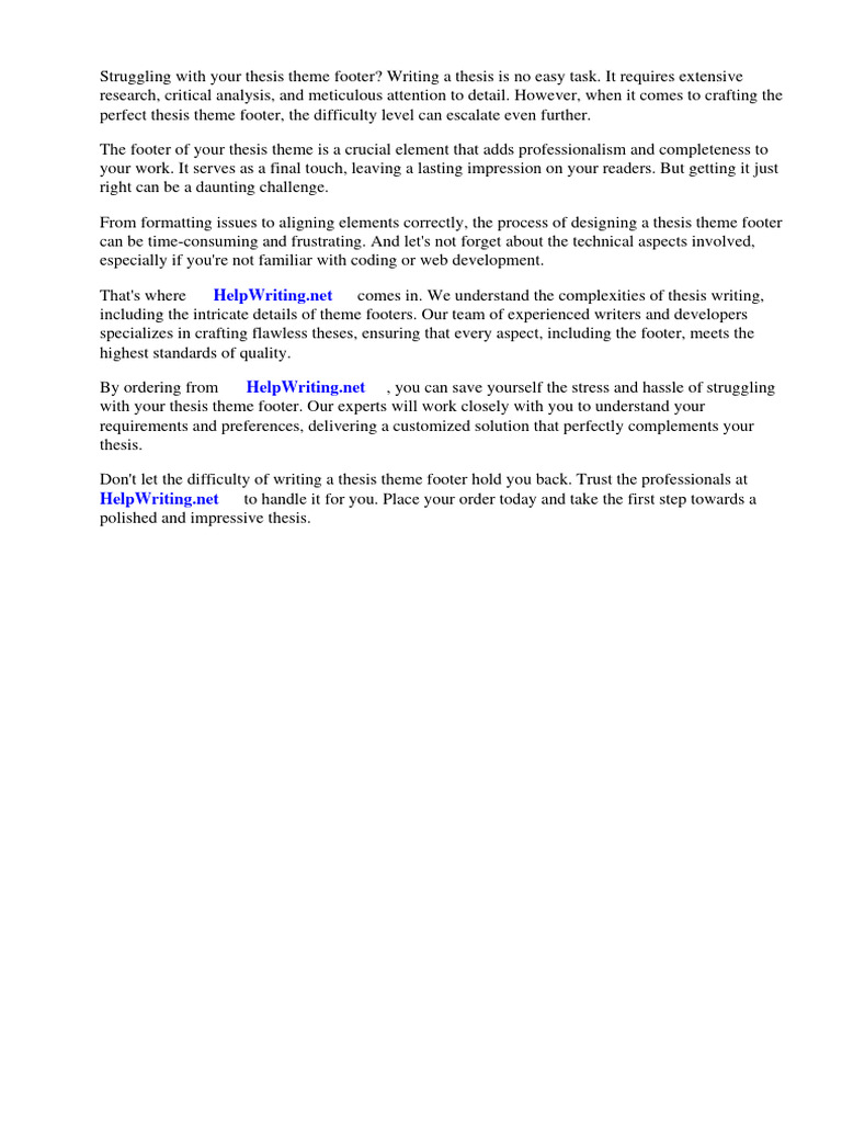 Thesis Theme Footer | PDF