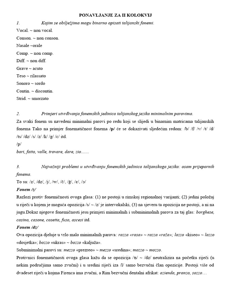 Predavanje 12 - Pitanja Za Drugi Kolokvij (14.1.2022.) | PDF