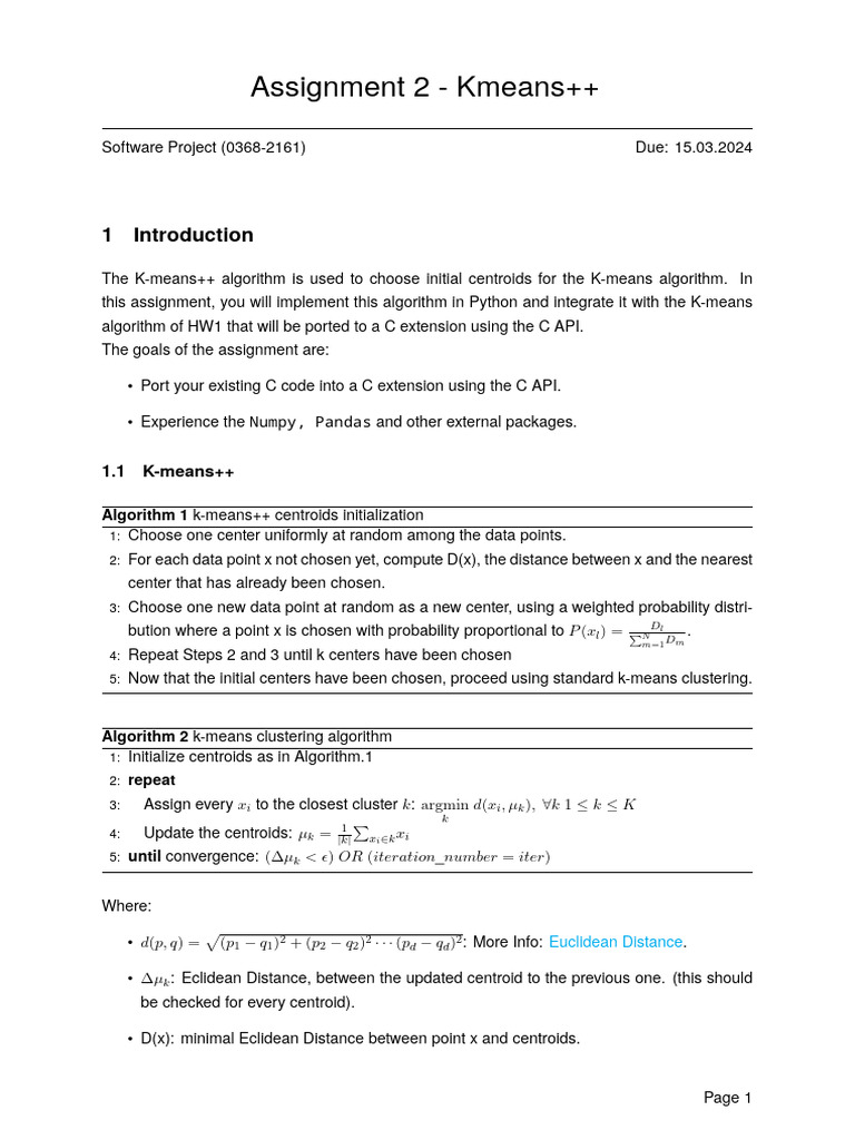 Kmeans++ exercise | PDF | Cluster Analysis | Computer Science