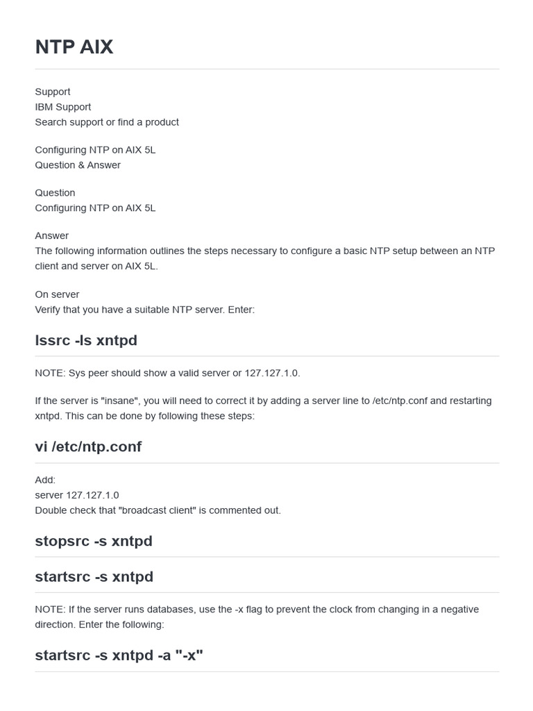 NTP Aix | PDF | Internet | Software