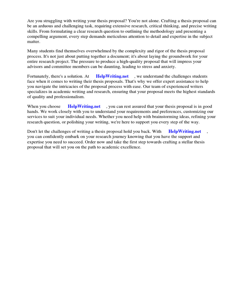 Examples of Thesis Proposal PDF | PDF