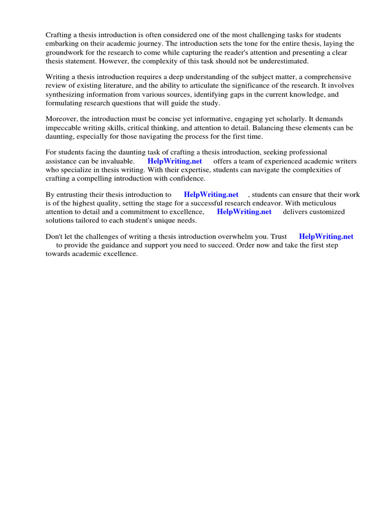 How Write Thesis Introduction Pdf Thesis Essays