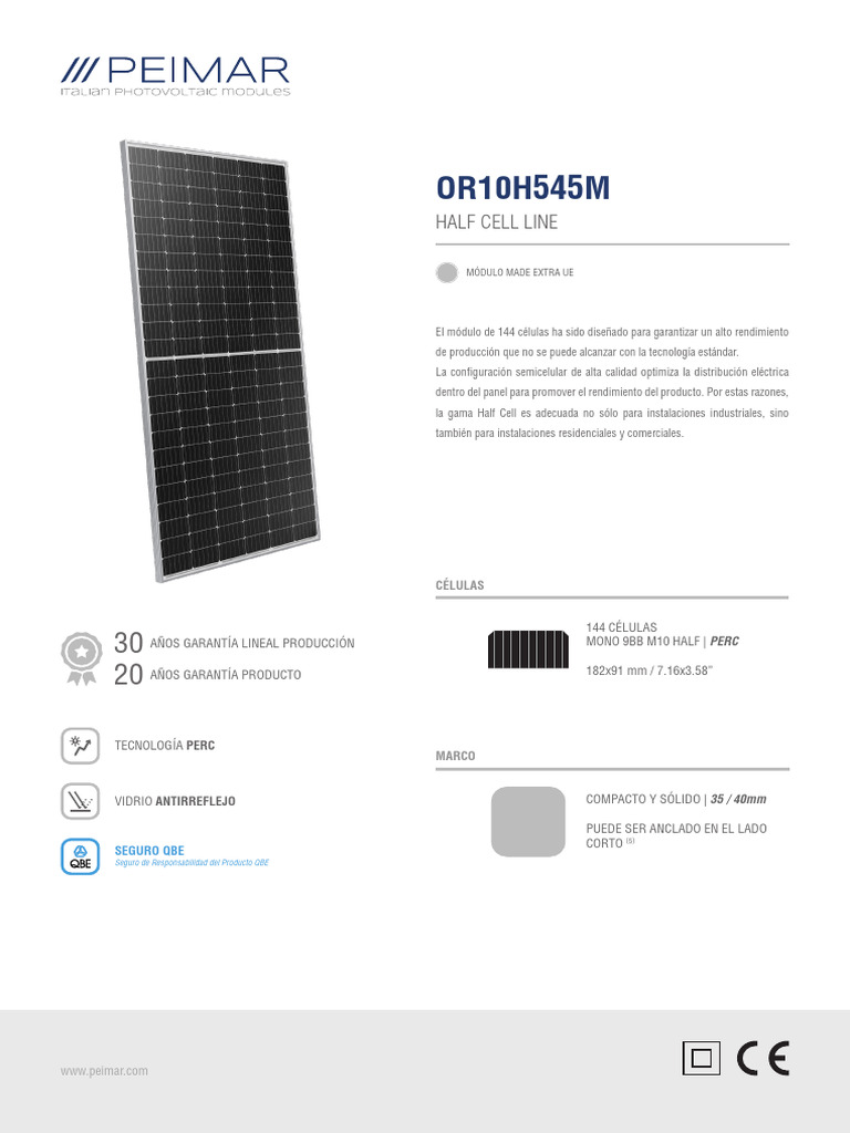 Módulo Solar 144 Células PERC 545W | PDF