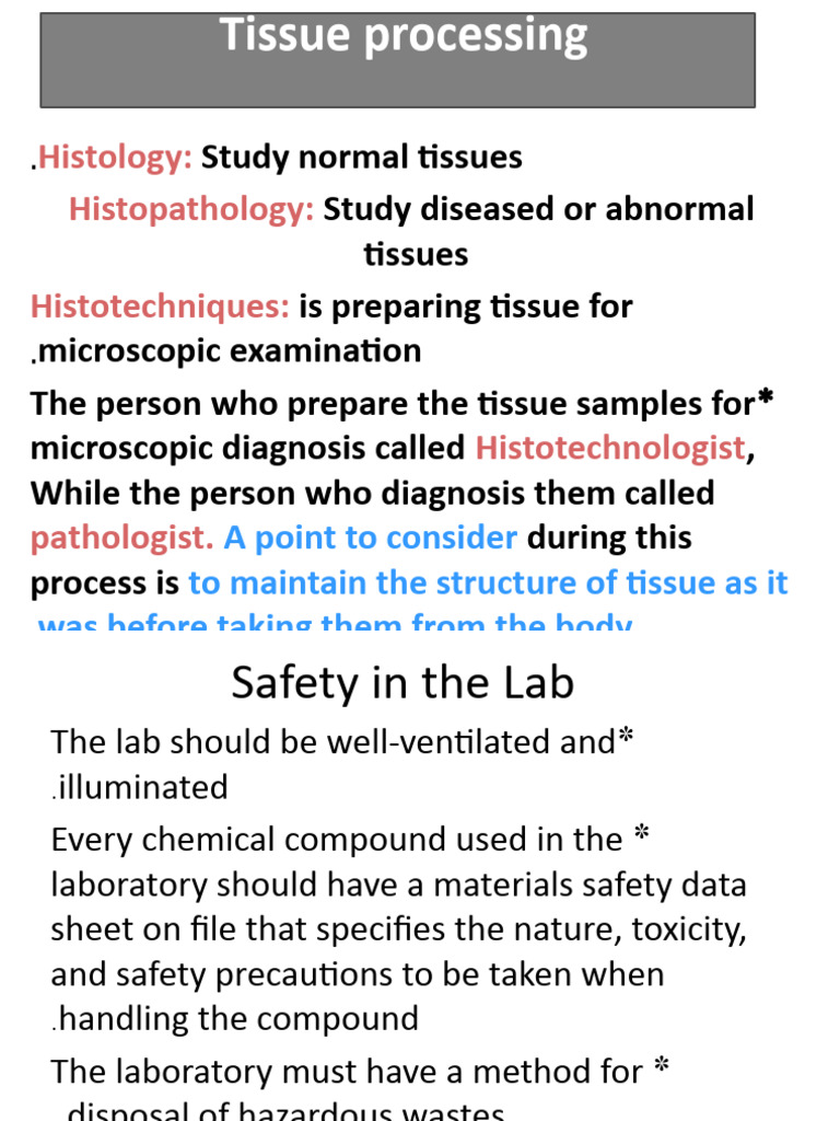 Histotechniques for medical laboratory (Lab 1) | PDF | Fixation ...