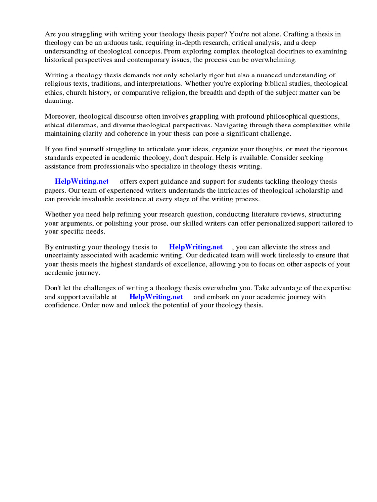 Theology Thesis Papers | PDF | Science & Mathematics