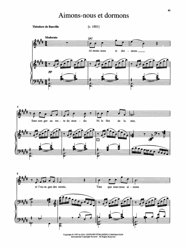 Aimons-Nous Et Dormons | PDF