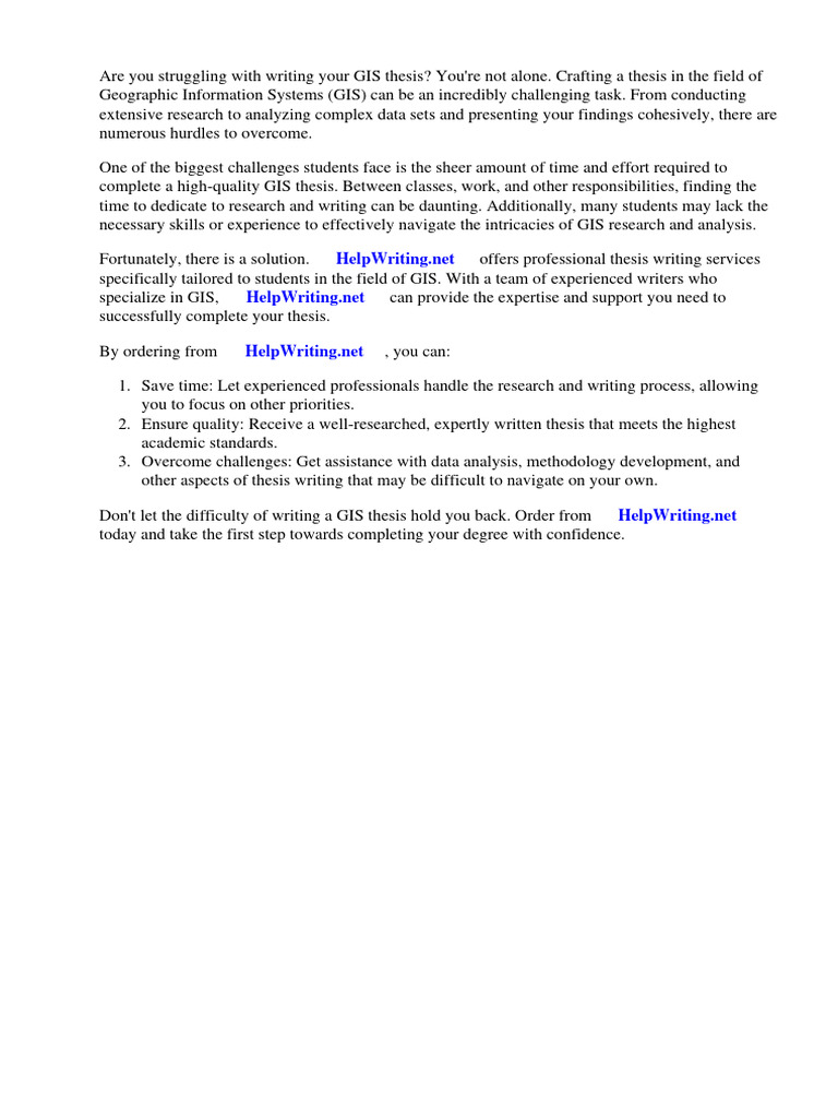 Gis Thesis Examples | PDF