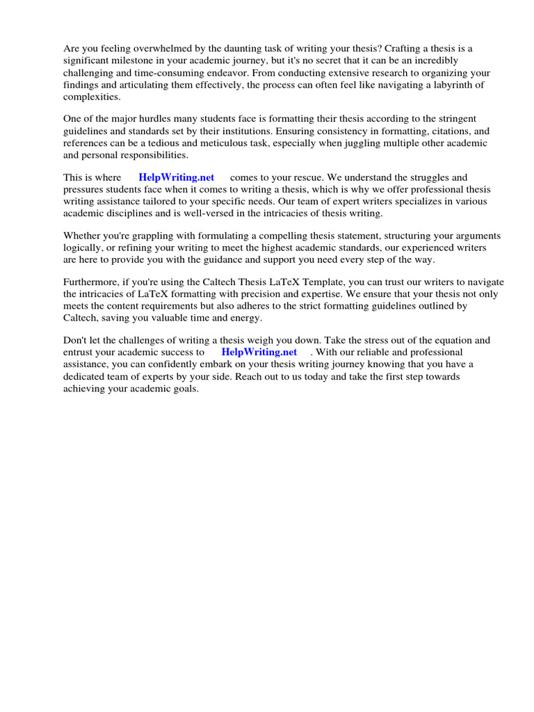 Caltech Thesis Latex Template | PDF | Thesis | Te X