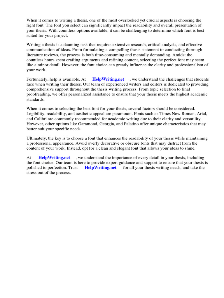 Best Thesis Fonts | PDF | Typefaces | Thesis