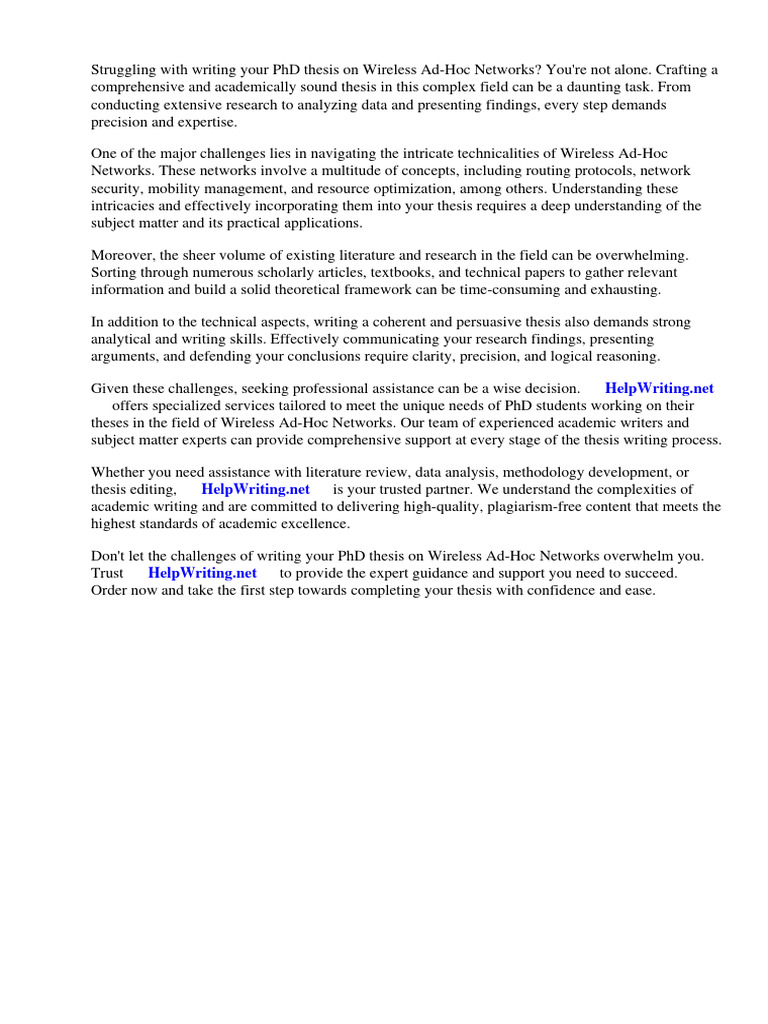 Phd Thesis On Wireless Ad Hoc Network Pdf Wireless Ad Hoc Network Computer Network