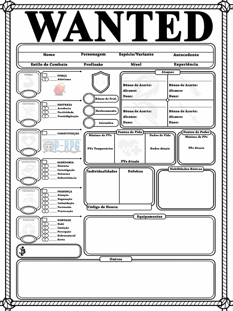OP RPG Ficha V1.5 - Impressao | PDF