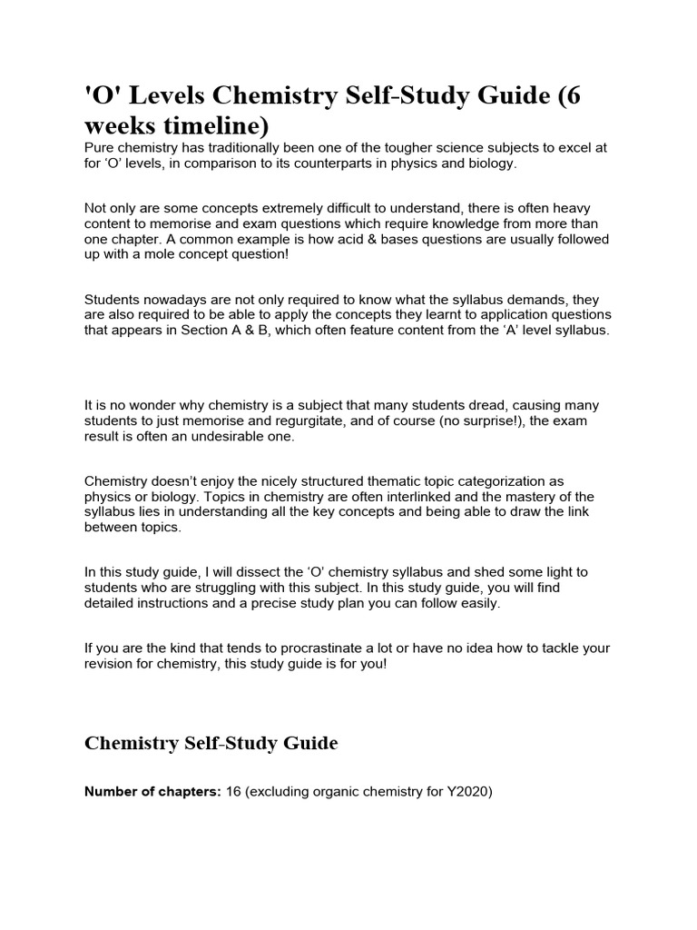 O Level Study Guide | PDF