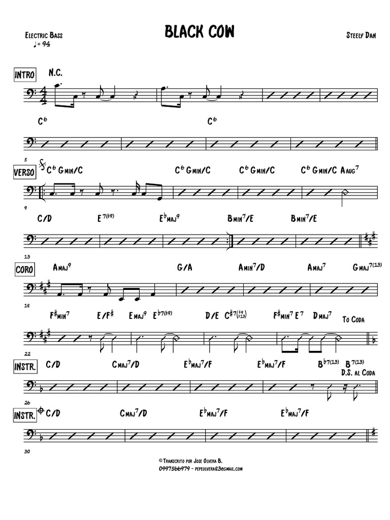 Black Cowx - Electric Bass | PDF