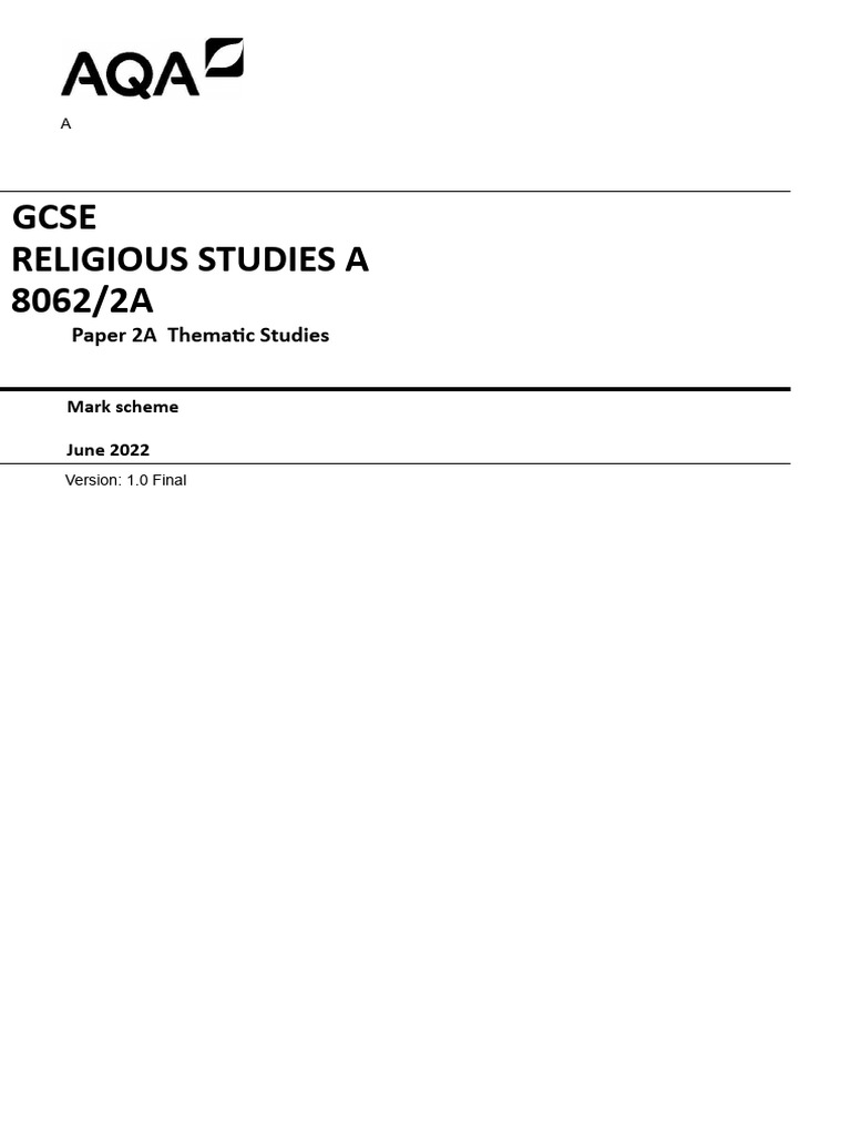 Aqa 80622a MS Jun22 | PDF | Career & Growth