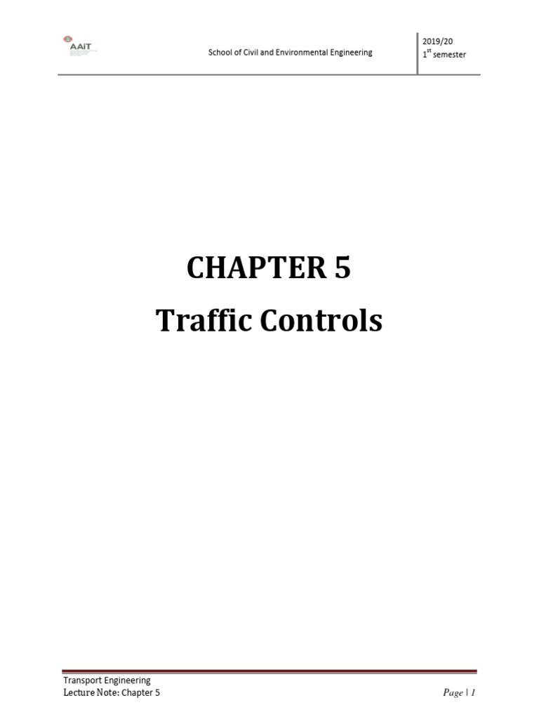 Chapter 5 (TE) | PDF | Traffic | Intersection (Road)