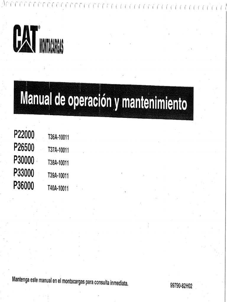 Manual Del Operador y Mantenimiento P33000 | PDF