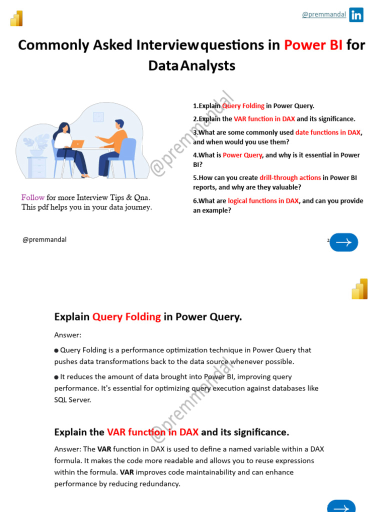 Commonly Asked Power Bi Interview Question | PDF | Data | Function (Mathematics)