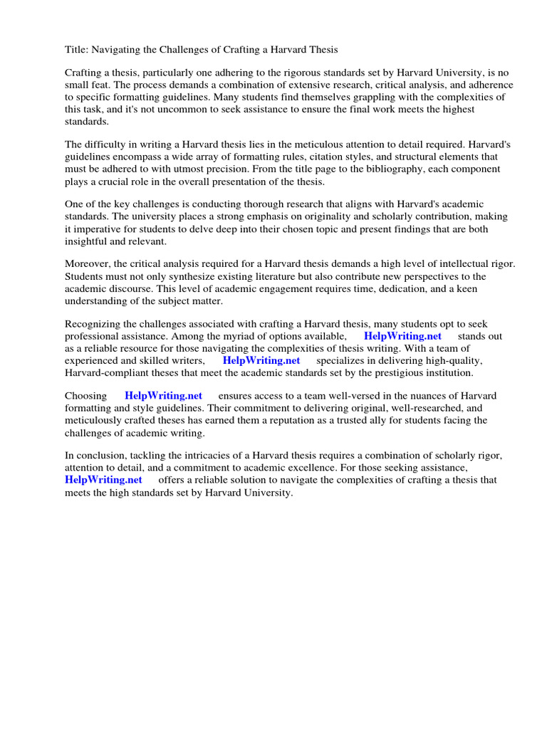 Thesis Harvard | PDF