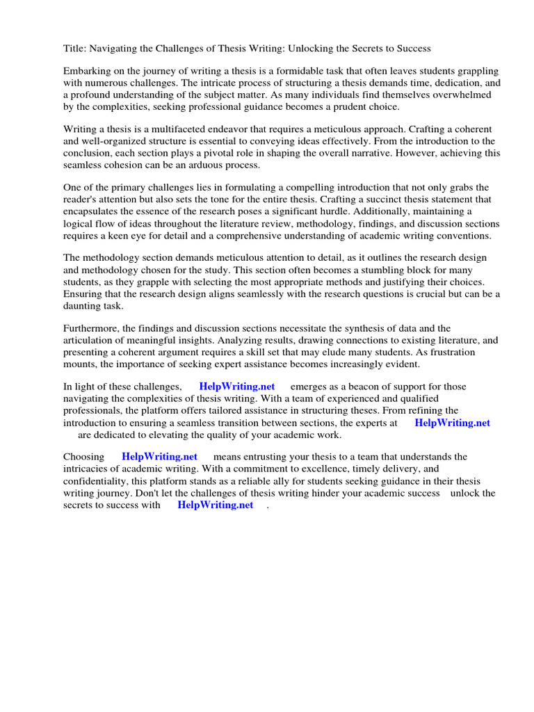 Thesis Structure Help | PDF | Thesis | Methodology