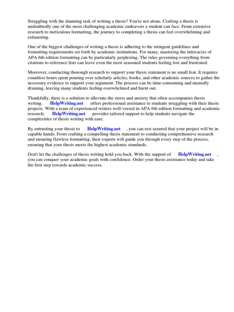 Apa 6th Edition Thesis Example | PDF | Apa Style | Citation