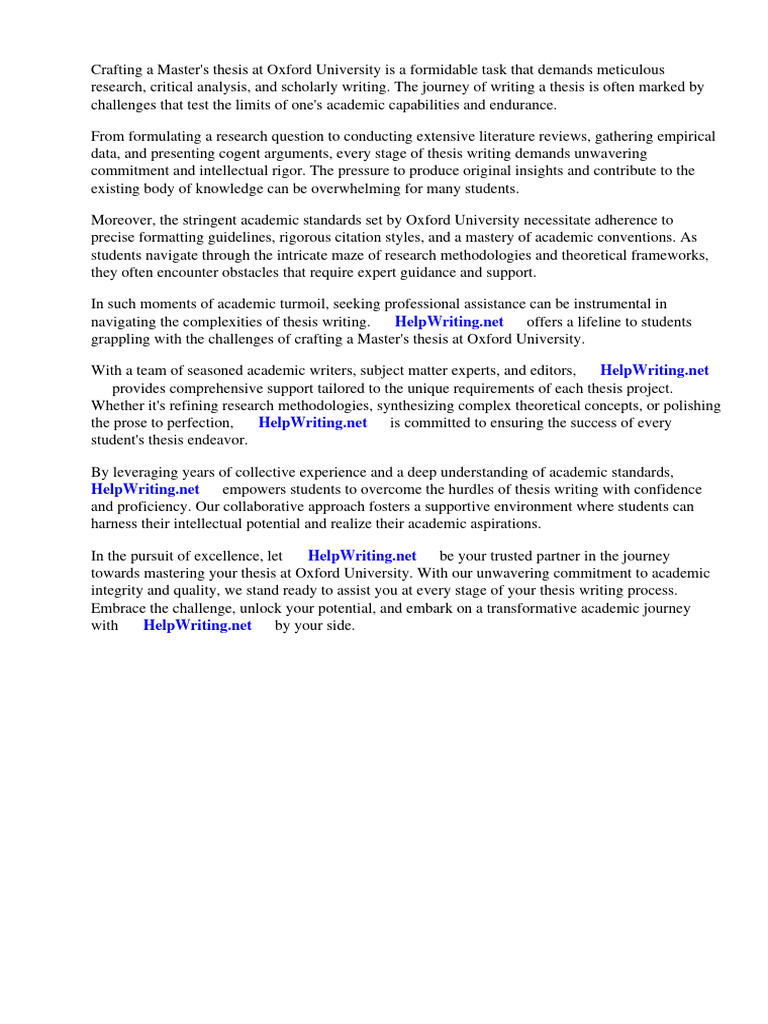 Master Thesis Oxford University | PDF | Thesis | Page Layout