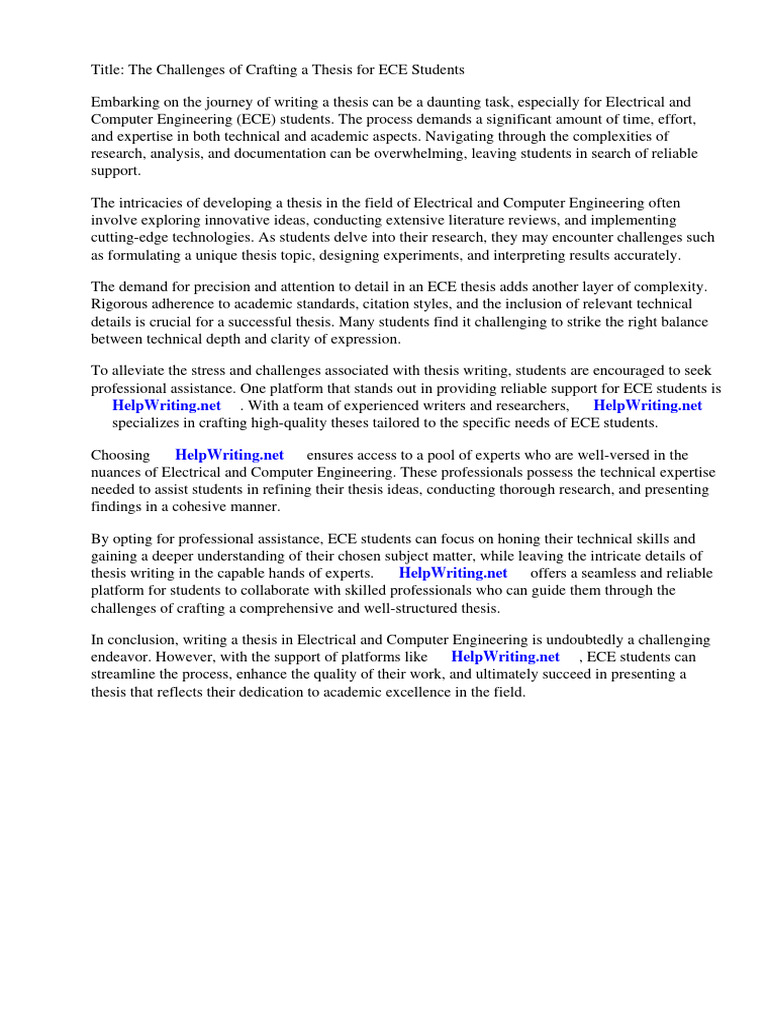 ECE Thesis Writing Challenges | PDF | Social Science
